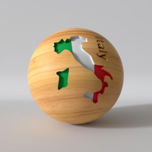 Wooden Globe With 3D Italy Map. Coffee Table Decor for Living Room ...