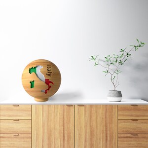 Wooden Globe With 3D Italy Map. Coffee Table Decor for Living Room ...