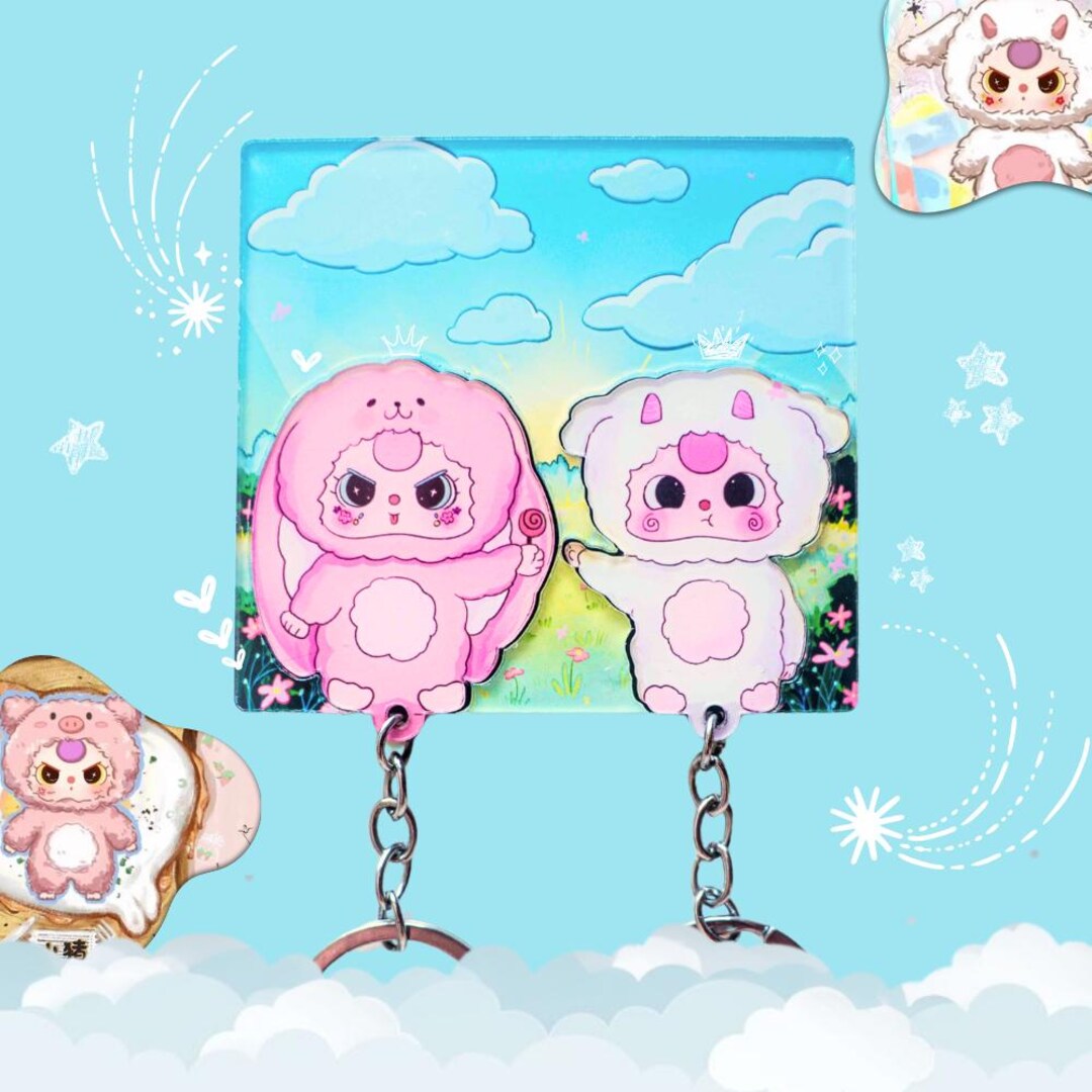 BABY THREE Keychain - Anime Couple/bestie Gift. Matching Keychain for ...