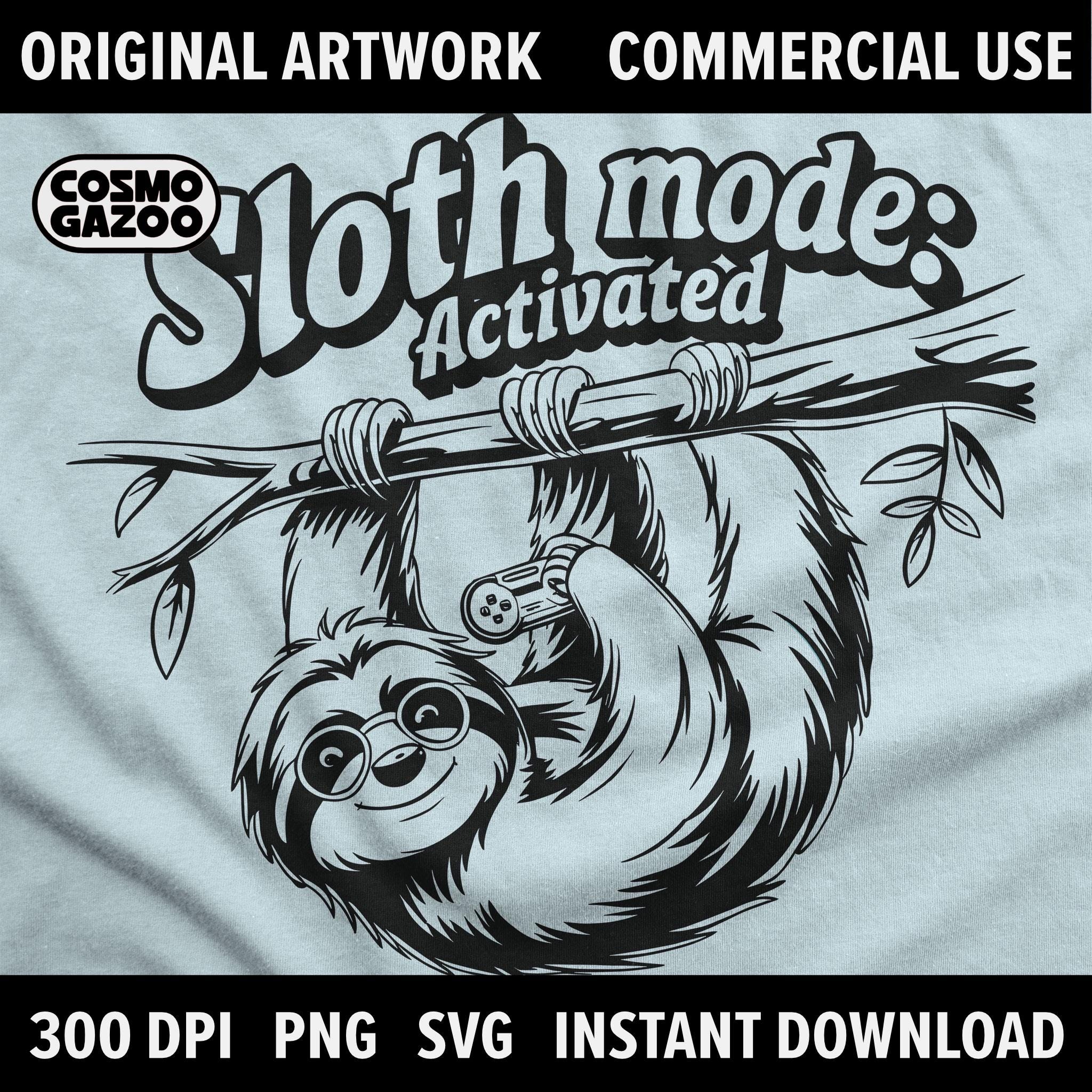 Sloth Mode Activated T-shirt Design – Funny Retro Sloth Graphic for ...