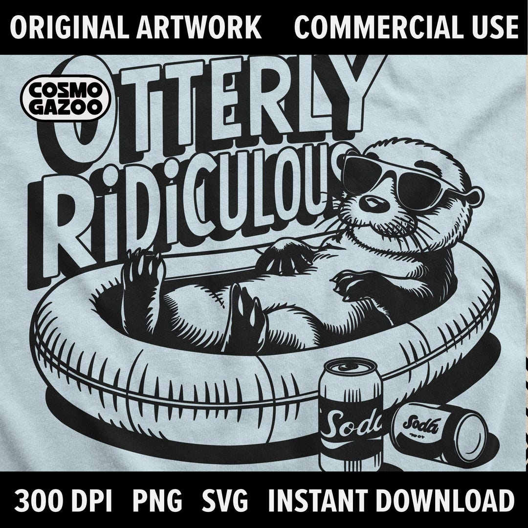 Otterly Ridiculous T-shirt Design – Funny Retro Otter Graphic for ...