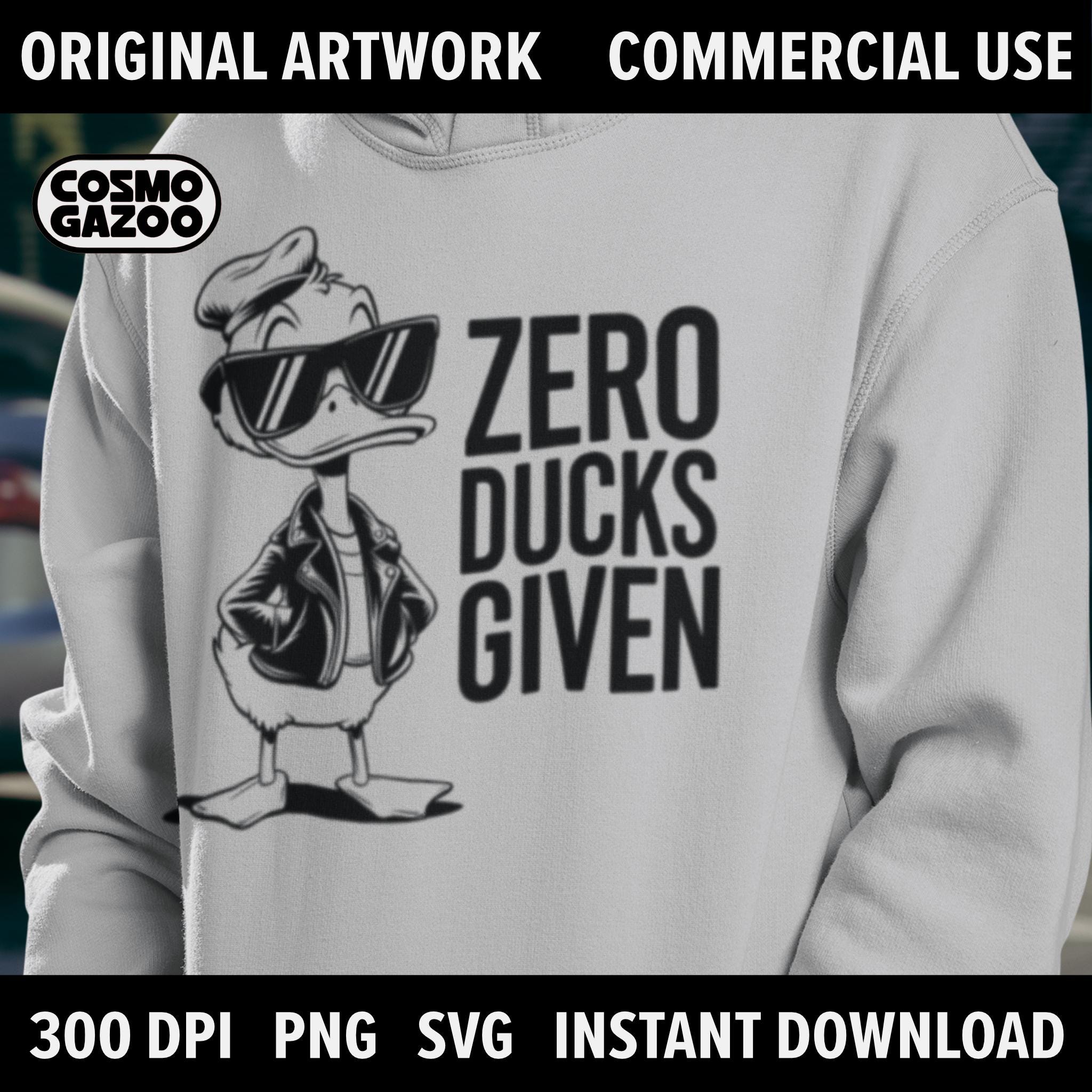 Zero Ducks Given T-shirt Design – Funny Retro Duck Graphic for Instant ...