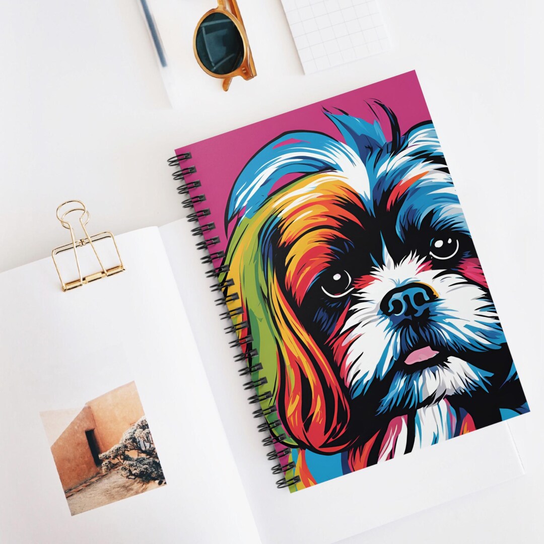 Pop Art Shih Tzu Spiral Notebook - Ruled Line, Writing Journal, Notepad ...