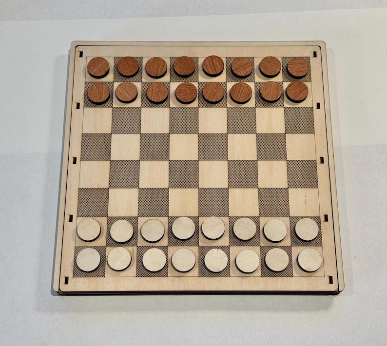 Checkers Board Game Laser Cut Files With Built-in Storage- 3mm Files ...