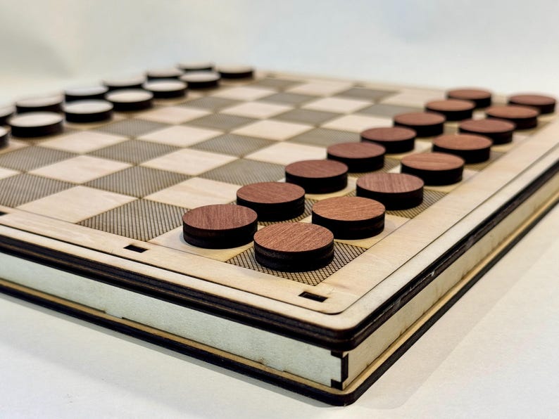 Checkers Board Game Laser Cut Files With Built-in Storage- 3mm Files ...
