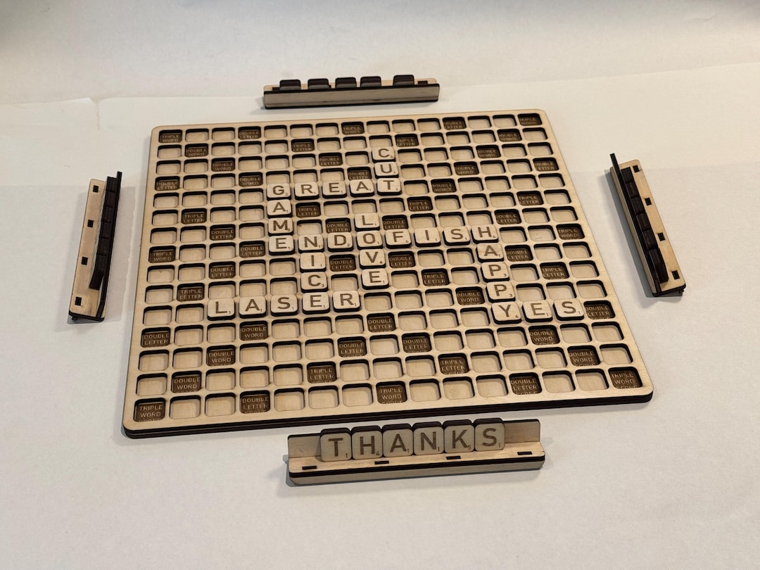 Scrabble Board Game Laser Cut Files With Tile Racks 3mm (easily ...