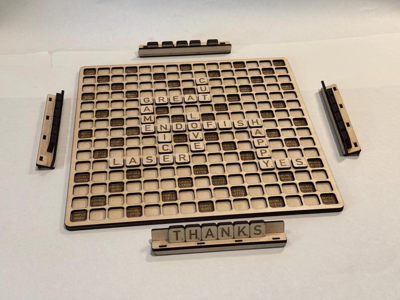 Laser Cut Scrabble Board Game Files With Tile Racks (digital Download ...