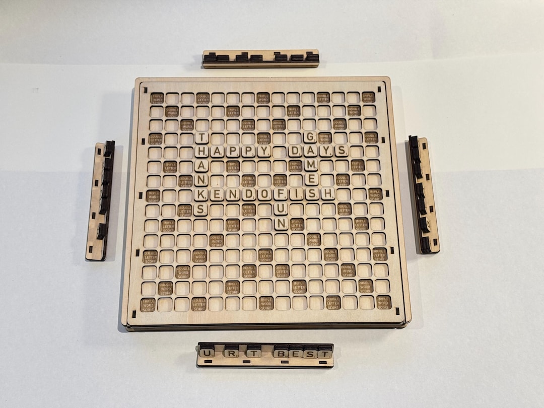 Scrabble Board With TRAVEL/STORAGE Box That Holds the Tiles and Tile ...