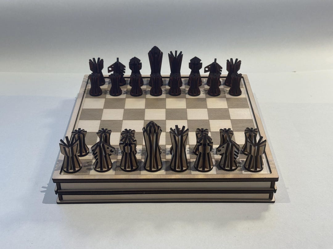 Chess Set With Storage Draw 3mm Laser Cut Files (easily Scalable). - Etsy