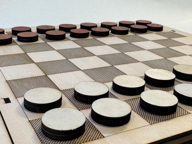 Checkers Board Game Laser Cut Files With Built-in Storage- 3mm Files ...