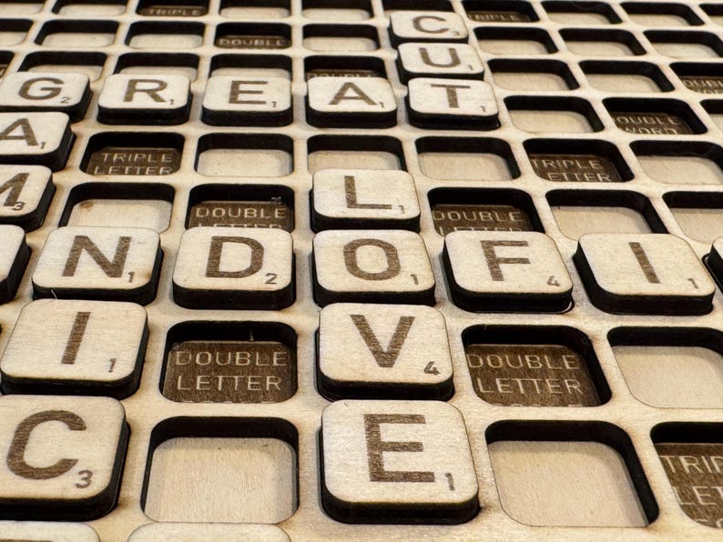 Laser Cut Scrabble Board Game Files With Tile Racks (digital Download ...