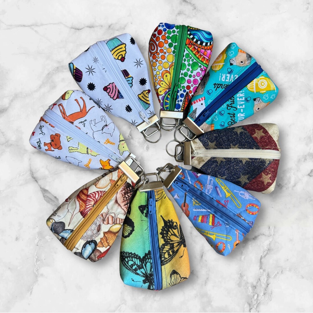 Key Fob Coin Zippered Coin Pouch - Etsy