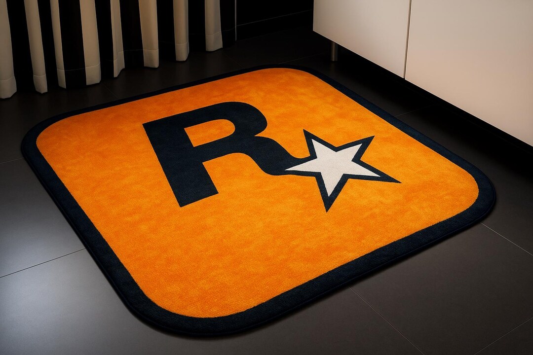 Premium Rockstar-inspired Orange Floor Mat Rug Character Floor Rug ...