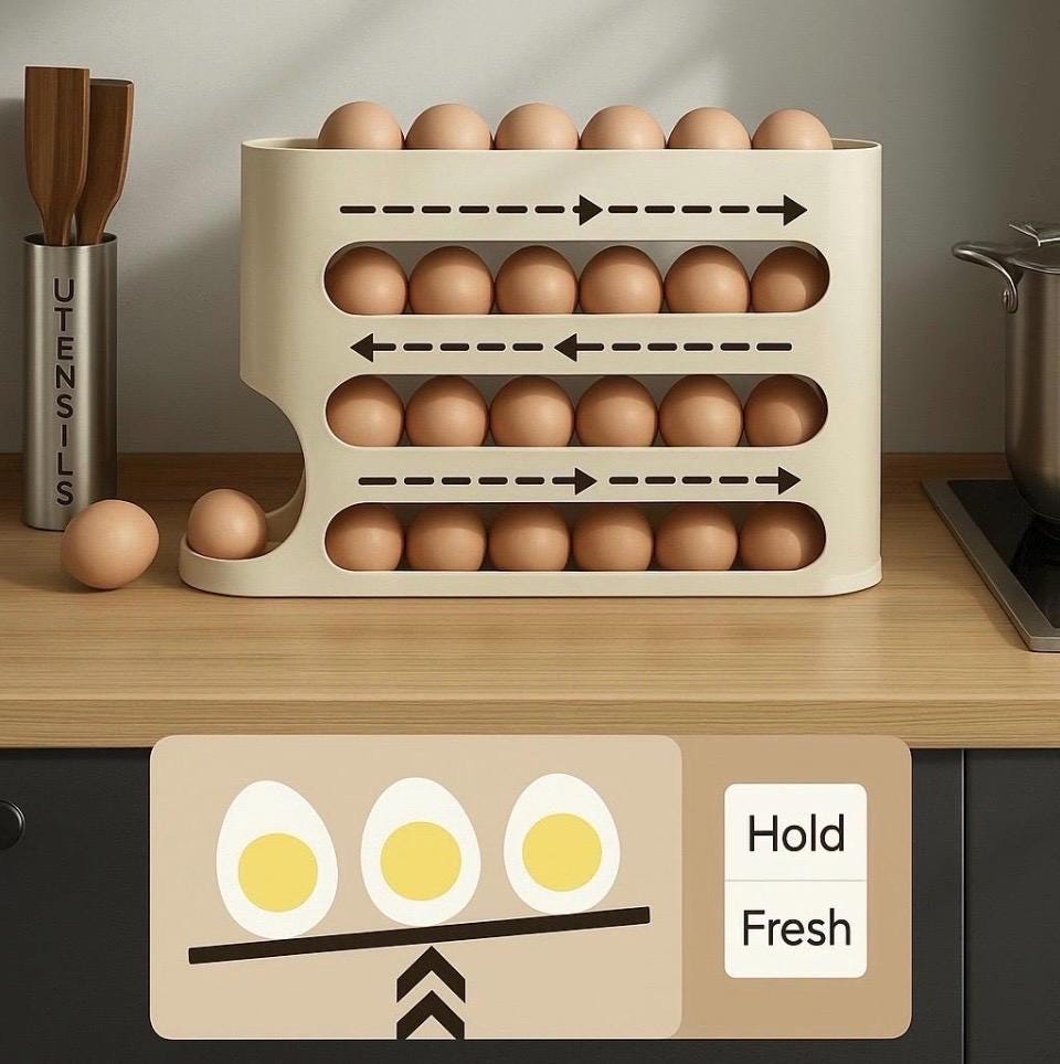 Stackable Gravity Egg Dispenser - Convenient Storage & Space Saving for ...