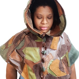 Patchwork Leather Hood - Etsy