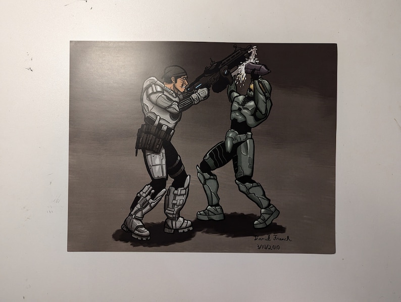 Marcus Fenix Vs. Master Chief Art Print - Etsy