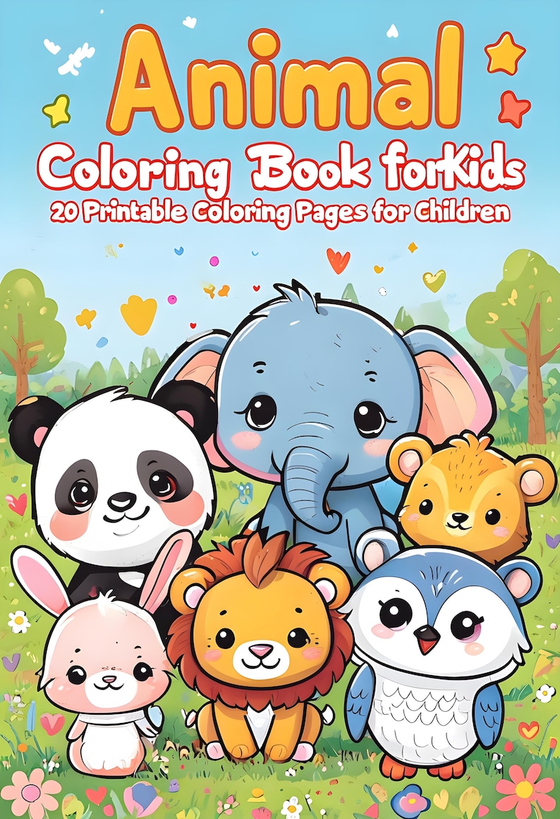 Animal Coloring Book for Kids With Fun Facts: 20 Printable Coloring ...