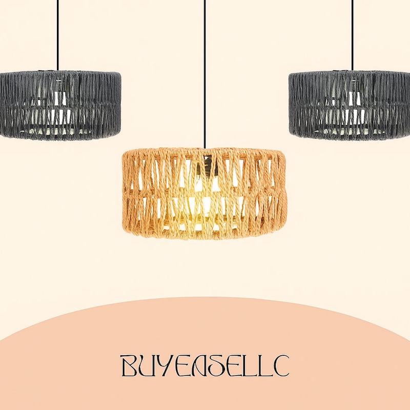 Black Rope Pendant Light - Etsy