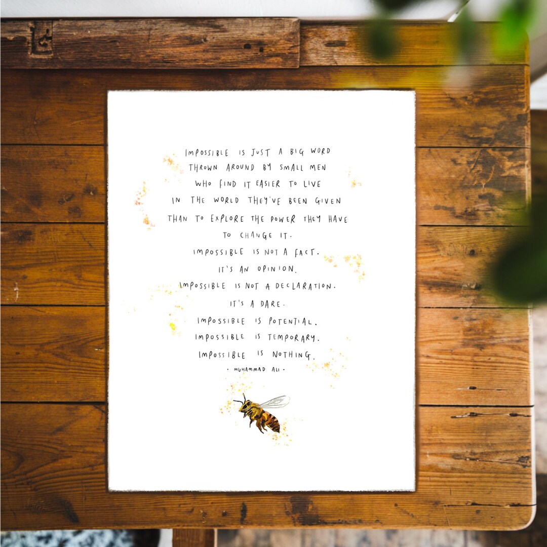 Muhammad Ali | Impossible is Just A Big Word | Illustration Quote Poem ...
