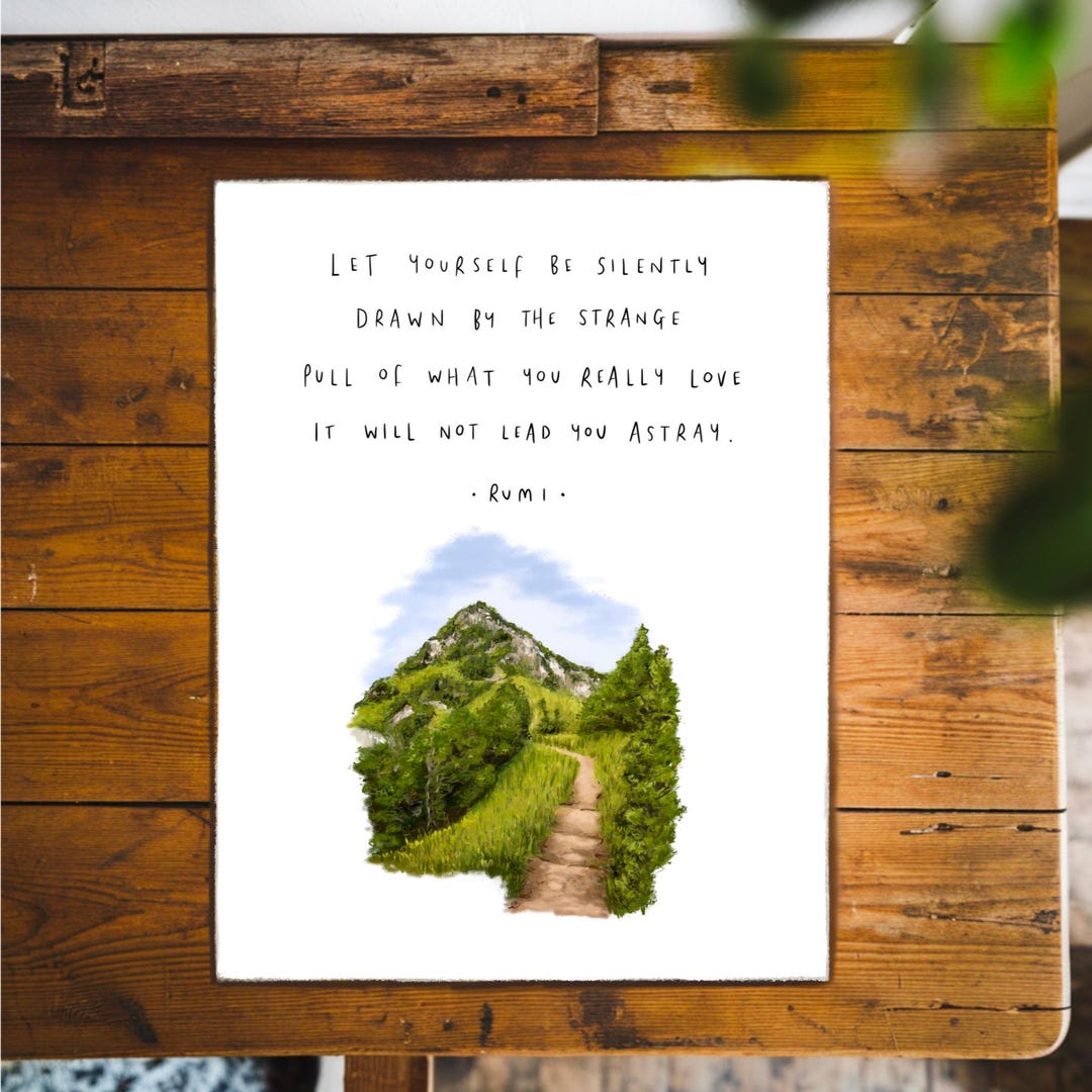Rumi | Let Yourself Be Silently Drawn | Illustration Quote Wall Art ...
