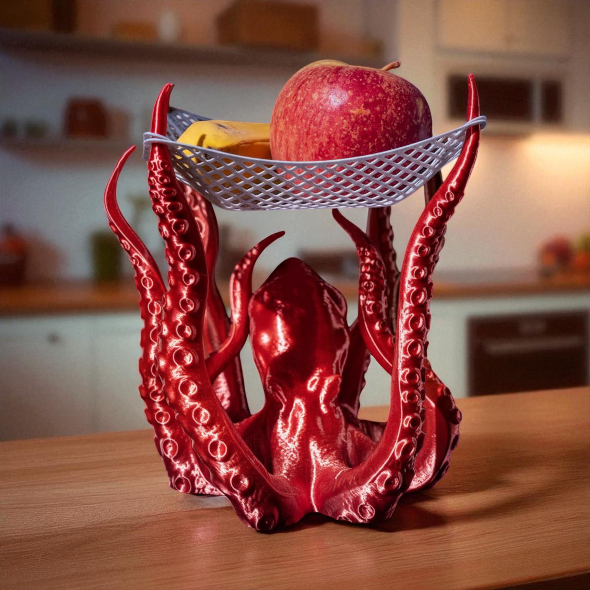 Customizable 3D Printed Octopus Bowl: Unique Ocean Themed Candy Dish or ...