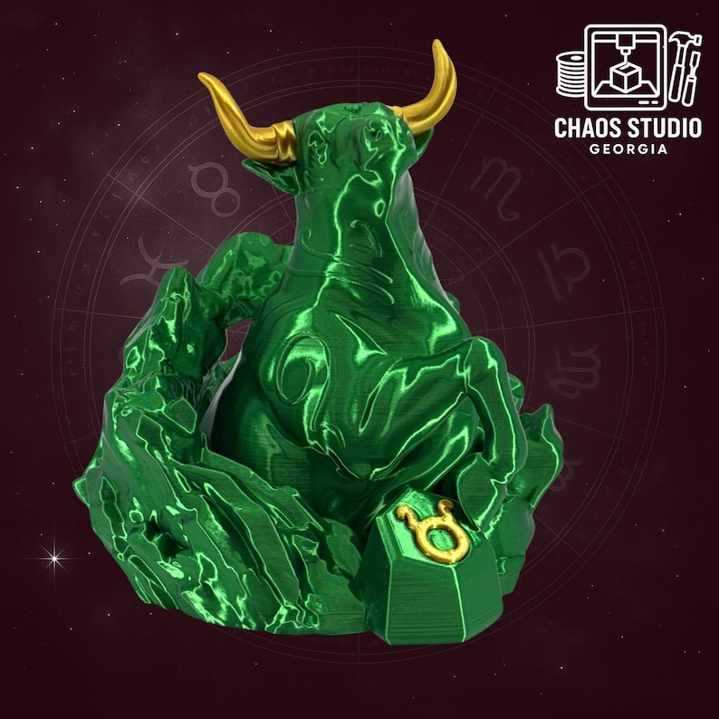 Taurus Zodiac Bull Sculpture – 3D Printed Horoscope Decor | Astrology ...