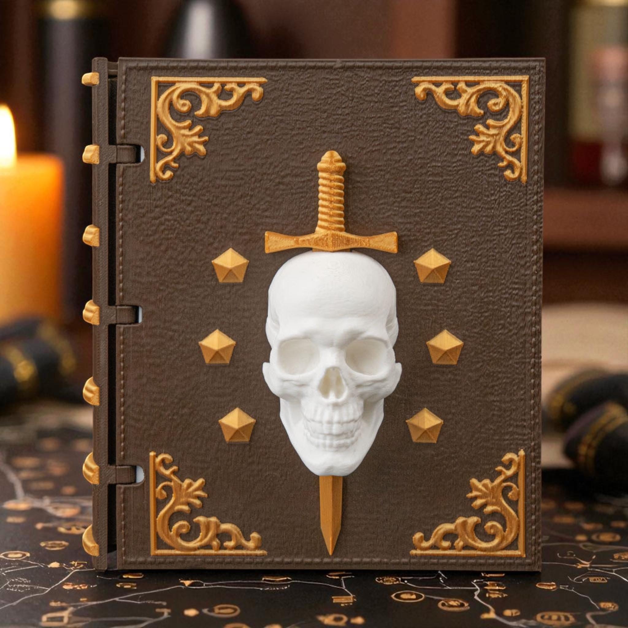 Slayer’s Codex : Skull Spellbook Dice Box - Dnd Dice Tray, RPG Storage ...