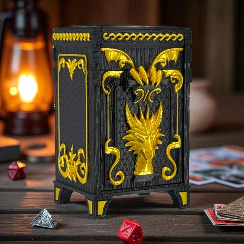 Fantasy Dragon Crest Card Case: 3D Printed Deck Box for MTG, Pokemon ...