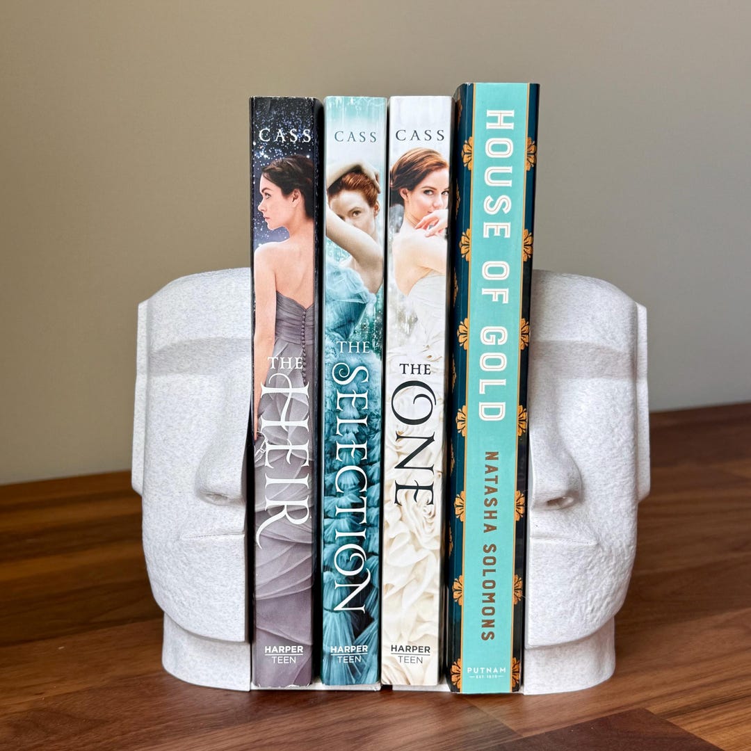 Minimalist Moai Sculpture Bookends - Unique Easter Island Decor | 3D ...