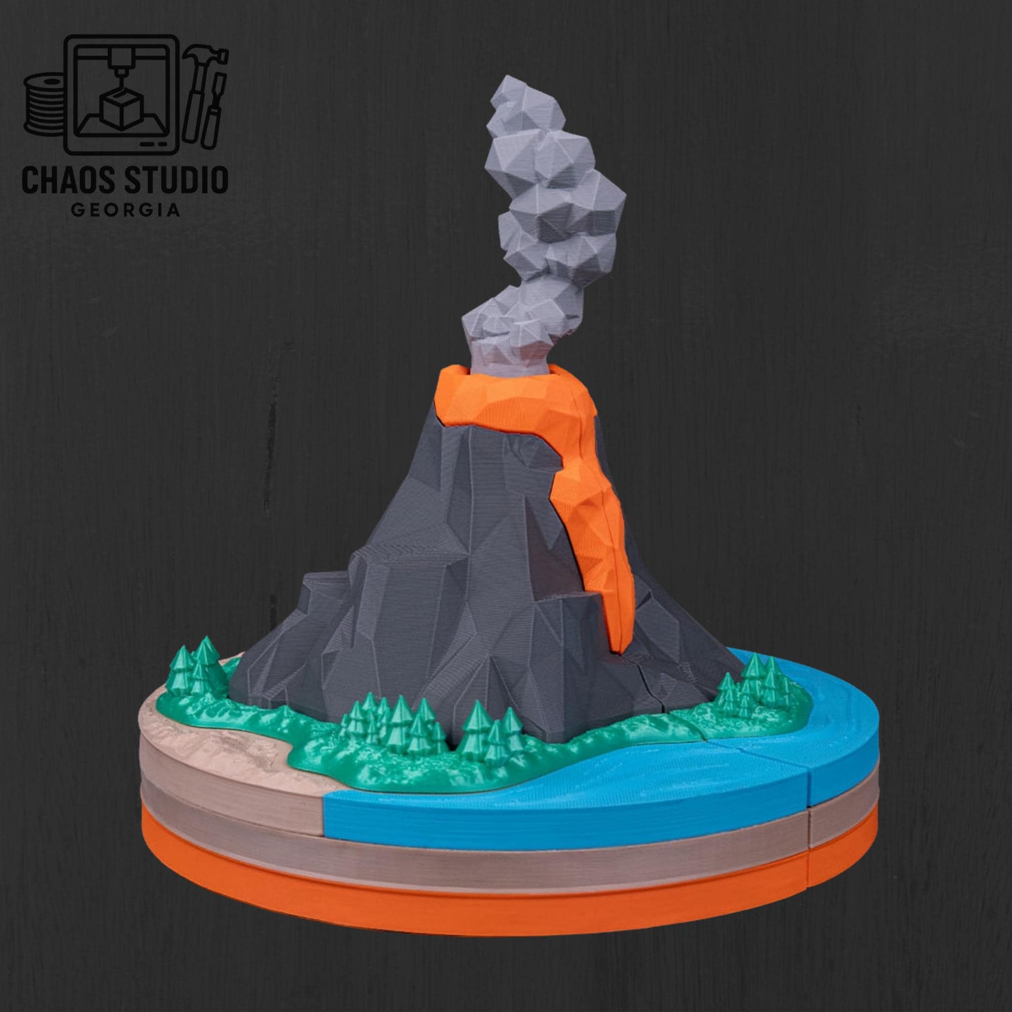 3D Printed Volcano Eruption Model Kit – Magnetic STEM Toy, Montessori ...
