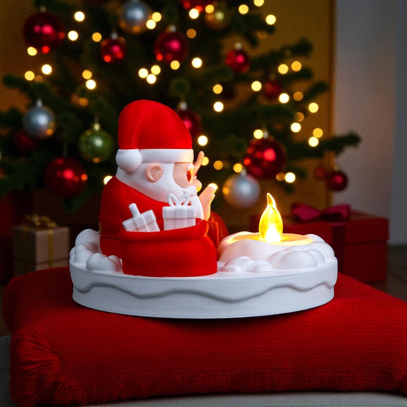 Santa's Cozy Campfire LED Scene | Christmas Table Centerpiece | Holiday ...
