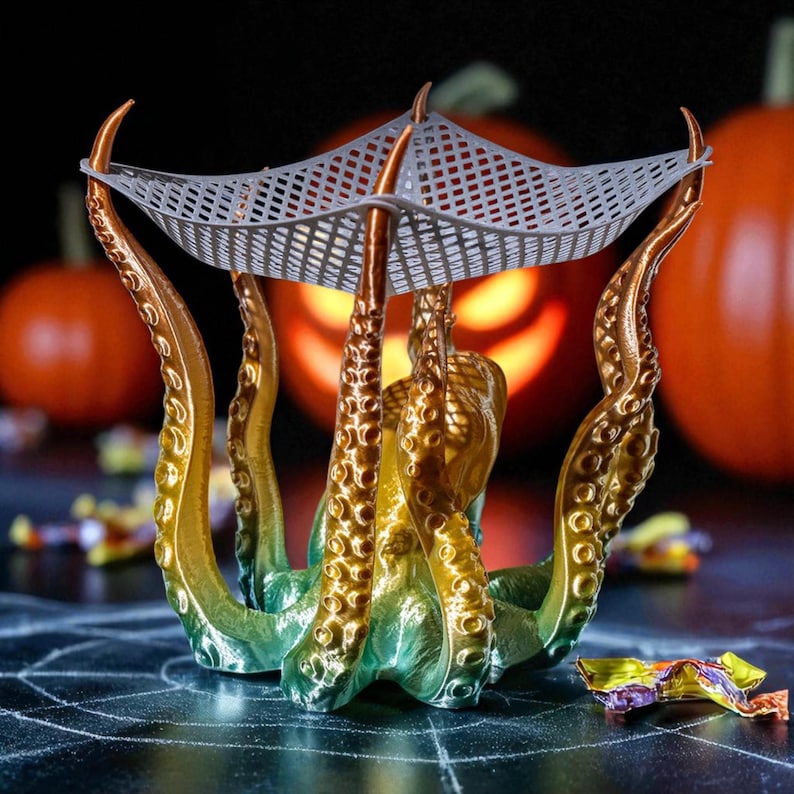 Customizable 3D Printed Octopus Bowl: Unique Ocean Themed Candy Dish or ...
