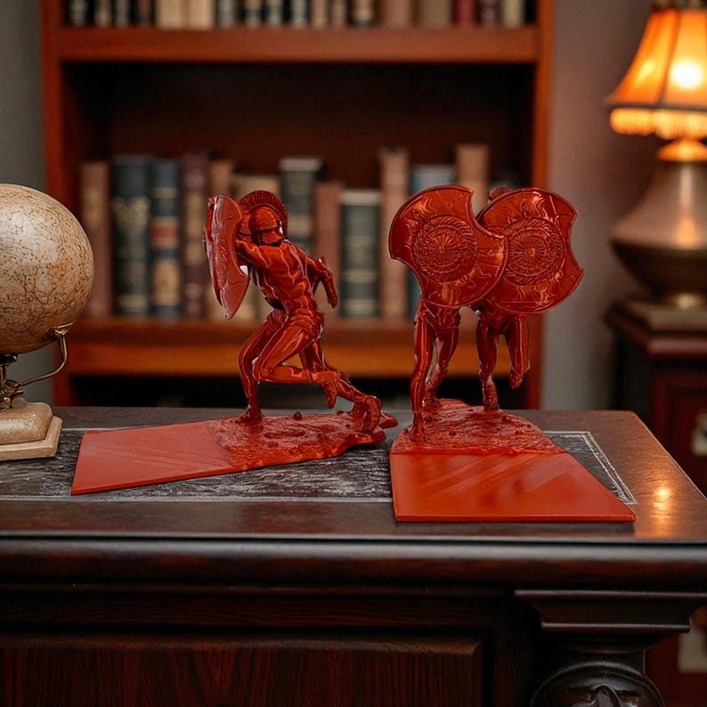 Spartan Warrior Bookend: 3D Printed Greek Mythology Statue for History ...