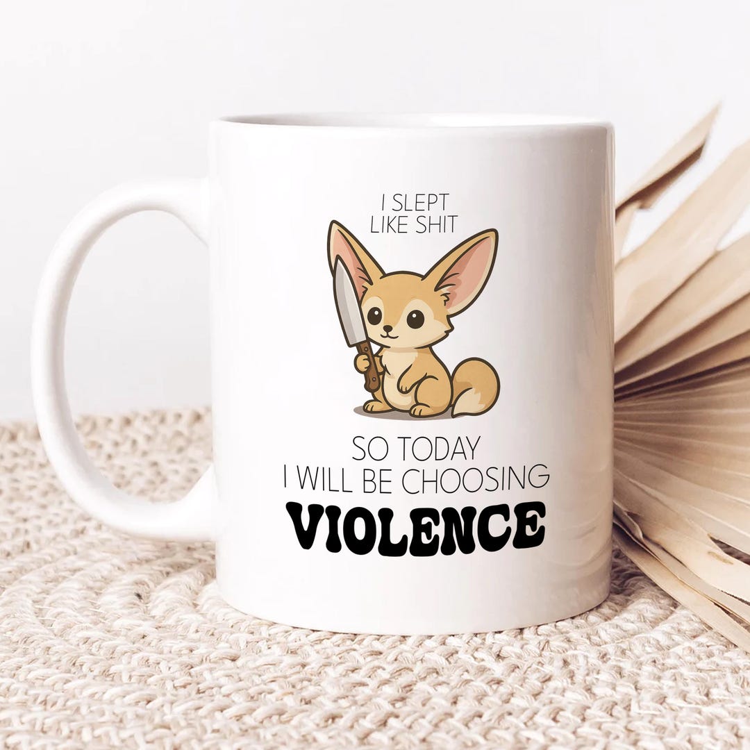 Kawaii Rude Trendy Fennec Fox Coffee Mug Ceramic White Meme Mug ...