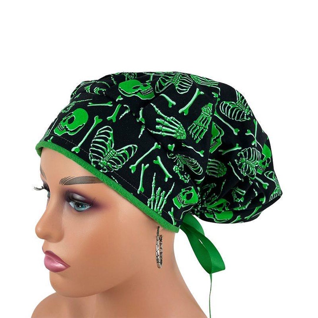 Skull Bouffant Scrub Cap: Cotton Tie-back Medical Hat - Etsy