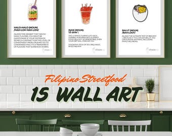 Filipino Pinoy Street Food Wall Art Home Decor Minimalist Funny Meaning ...