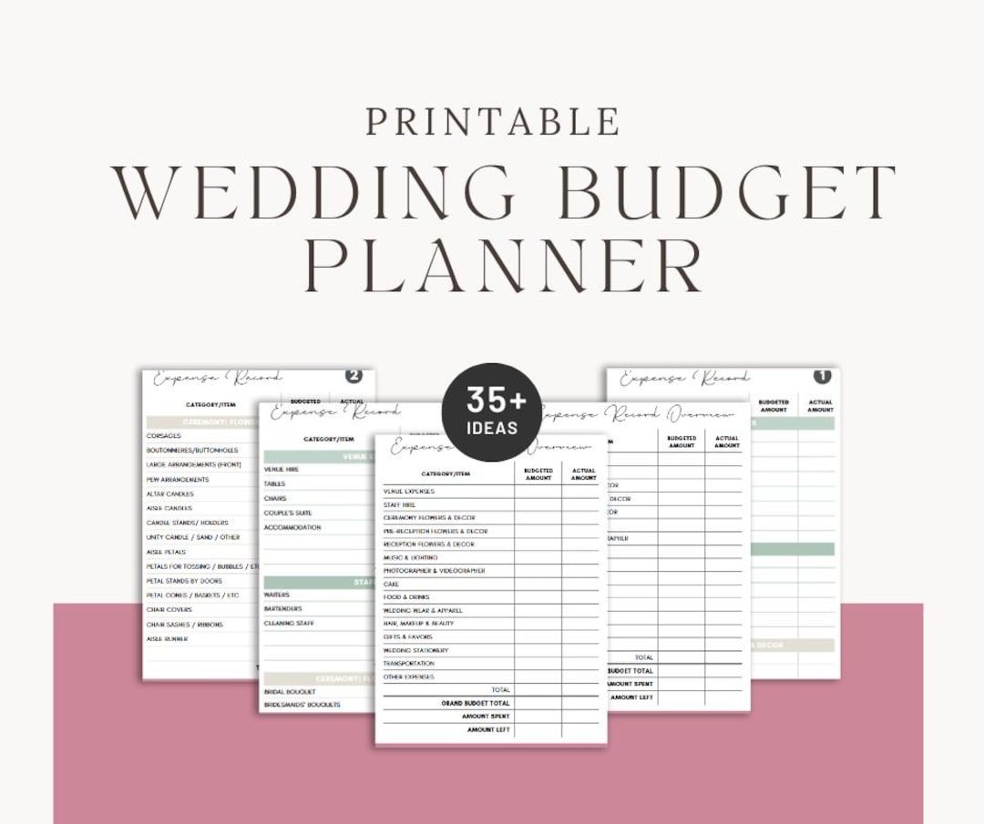 Wedding Budget Planner | Printable Wedding Budget Organizer | Digital ...