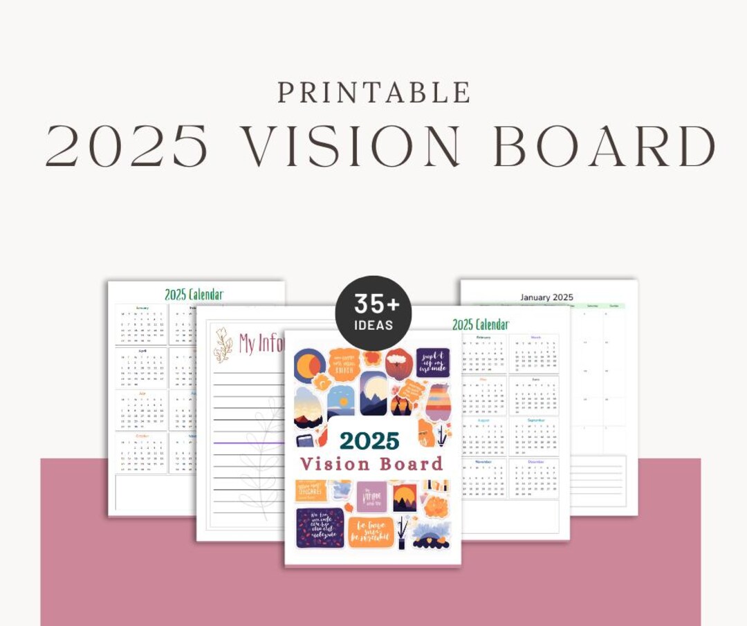 2025 Vision Board Planner Printable | Goal Setting Journal | Life ...