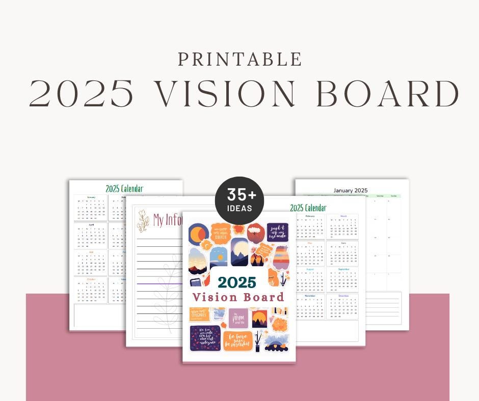 2025 Vision Board Planner Printable | Goal Setting Journal | Life ...