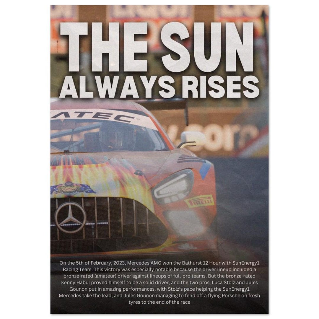 Failed Racers "the Sun Always Rises" Mercedes AMG GT3 Poster Wall Art ...