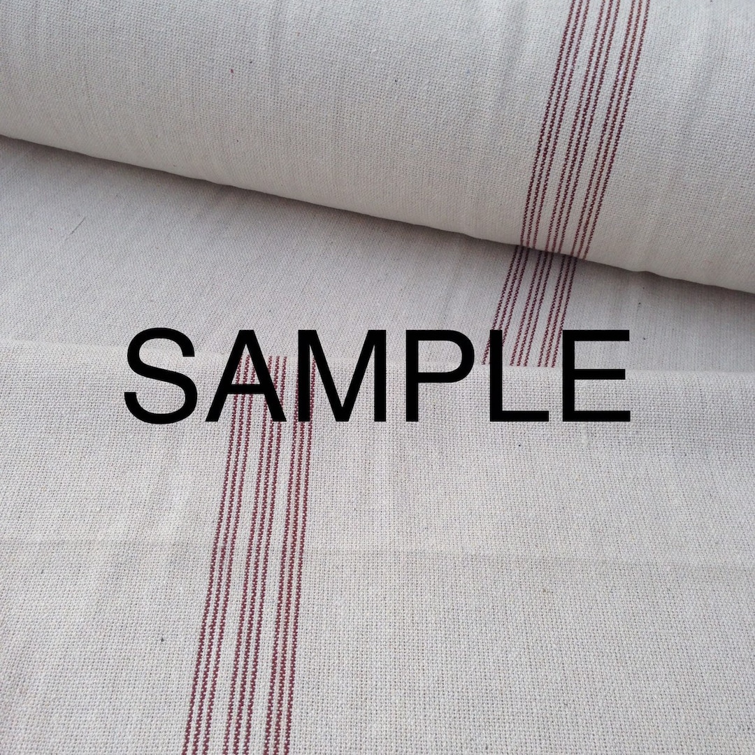 SAMPLE Grain Sack Fabric Red Stripe Vintage Inspired Sold by the Yard ...