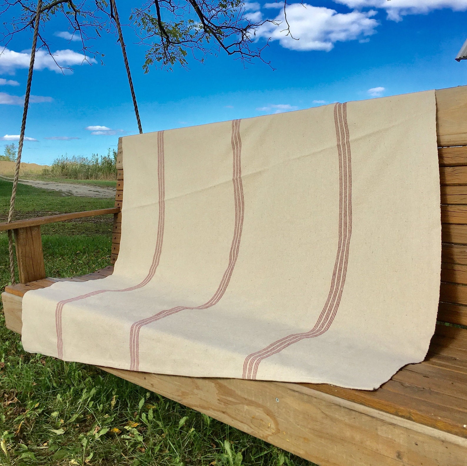 Grain Sack Throw Grain Sack Blanket Grain Sack Coverlet Grain - Etsy