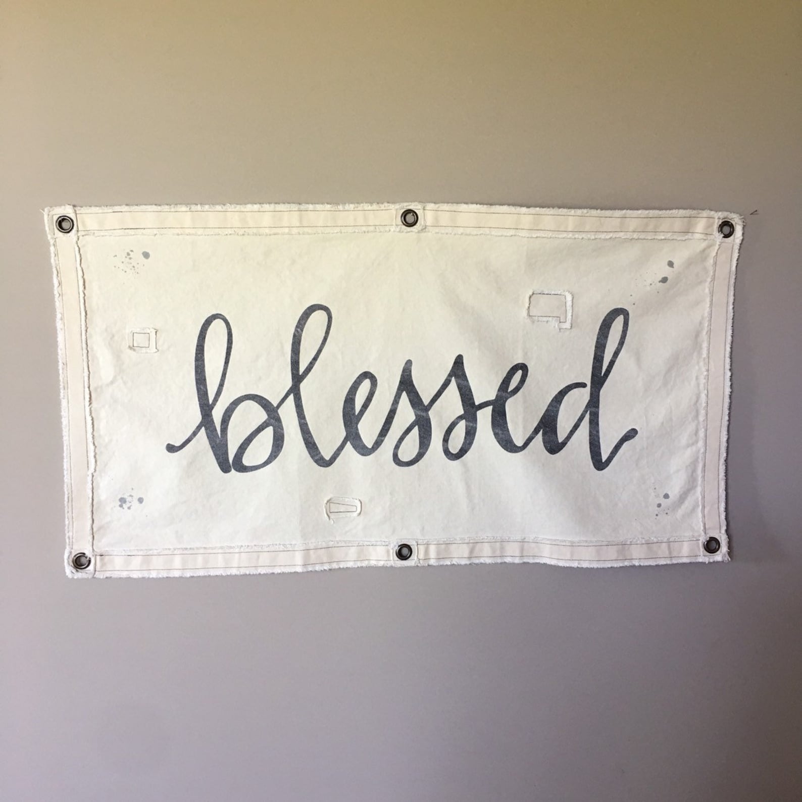 CANVAS WALL BANNER blessed - Etsy