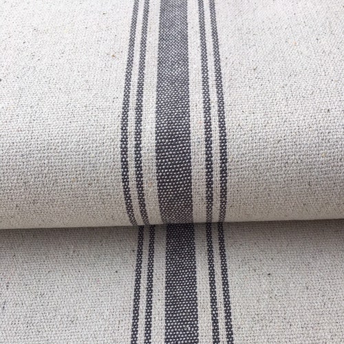 Grain Sack Fabric Black Stripe - Etsy
