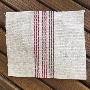 SAMPLE Grain Sack Fabric Red Stripe Vintage Inspired Sold by the Yard ...