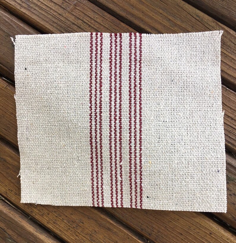 SAMPLE Grain Sack Fabric Red Stripe Vintage Inspired Sold by - Etsy