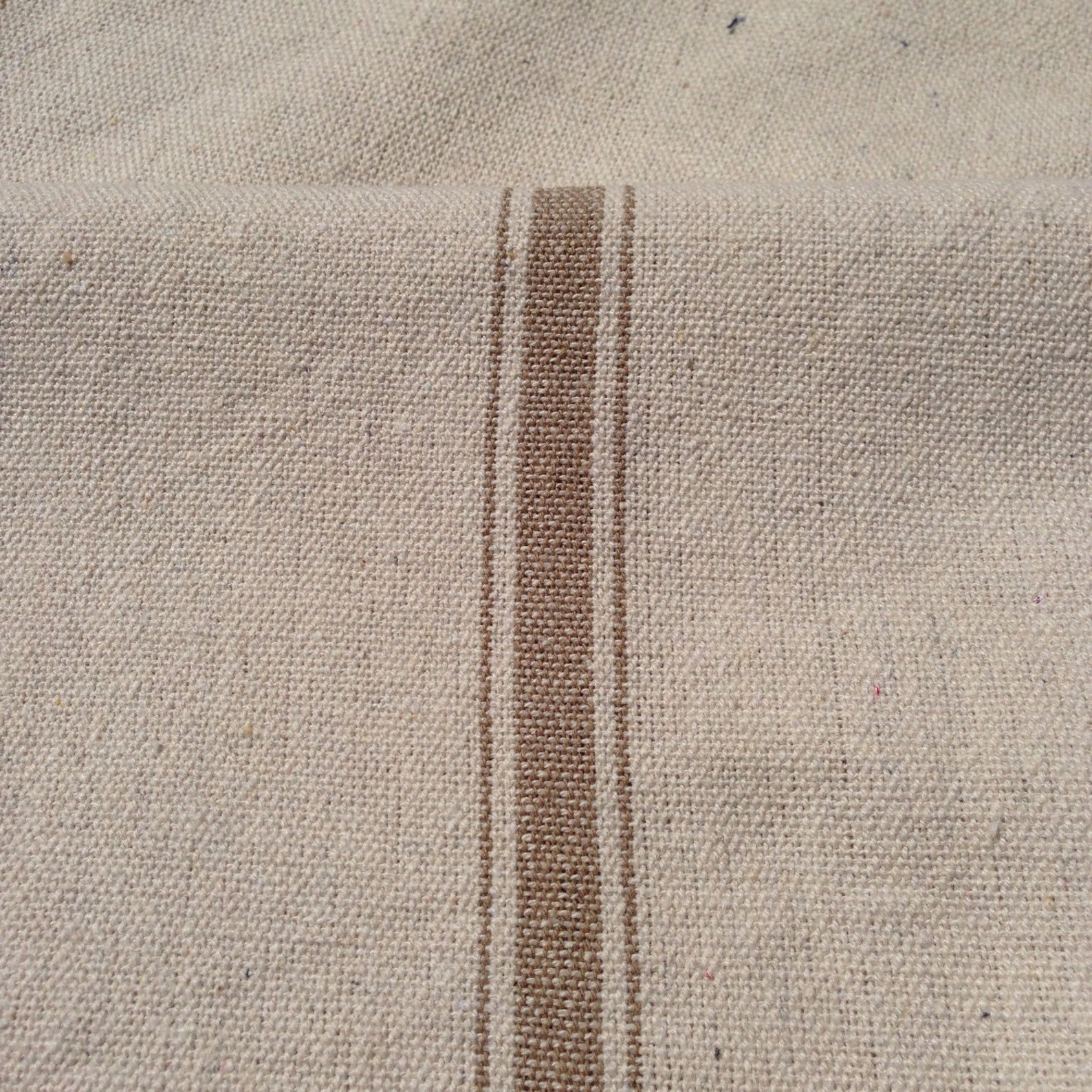 SAMPLE Grain Sack Fabric Tan Stripe Vintage Inspired By The | Etsy