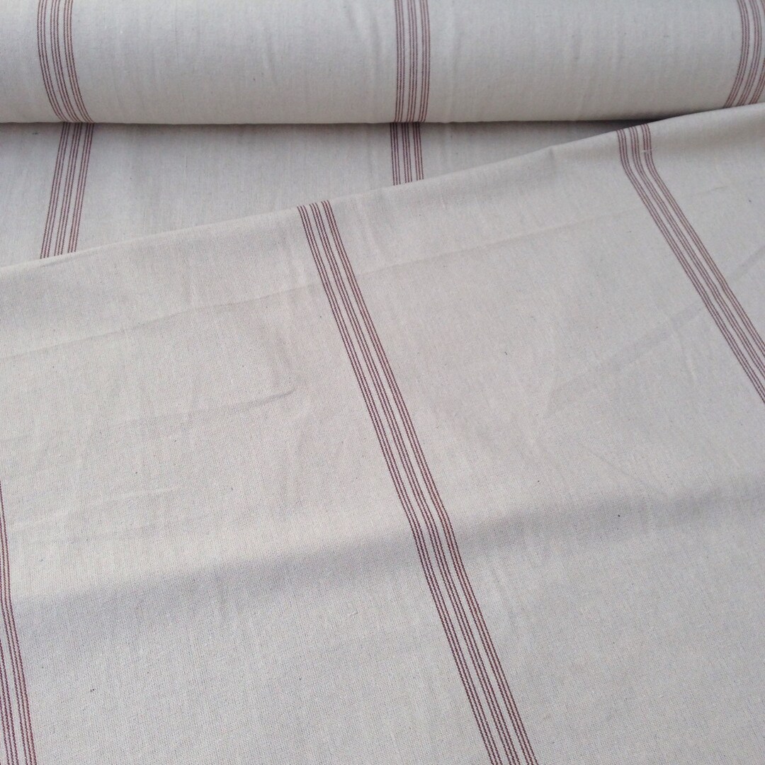 Grain Sack Fabric Red Stripe Vintage Inspired Sold by the Yard Feed ...