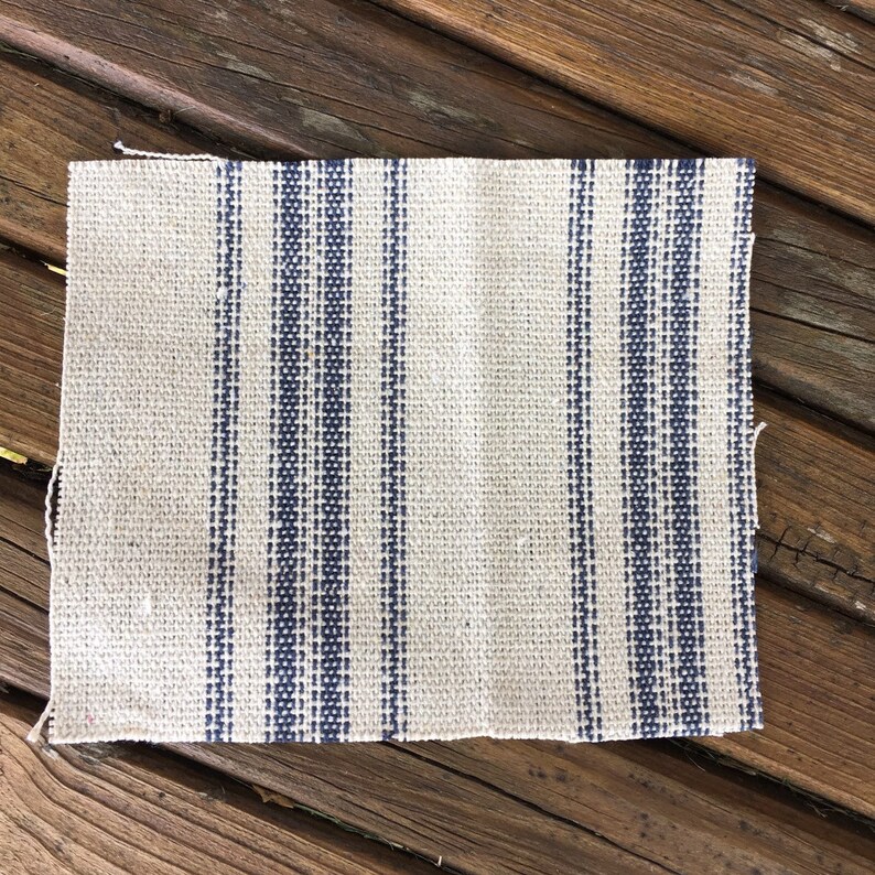 SAMPLE Grain Sack Fabric Blue Stripe Vintage Inspired Feed - Etsy