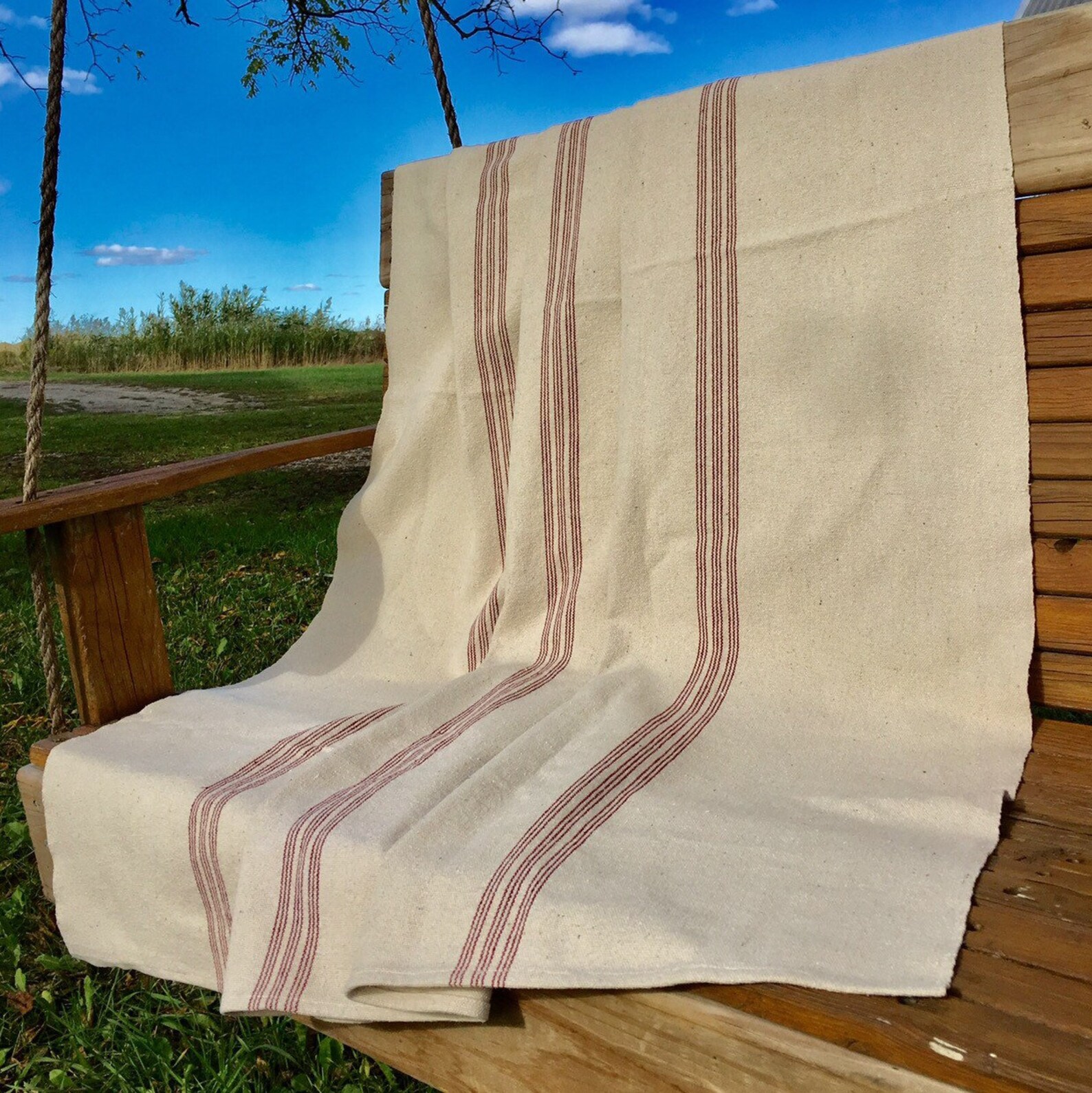 Grain Sack Throw Grain Sack Blanket Grain Sack Coverlet Grain - Etsy